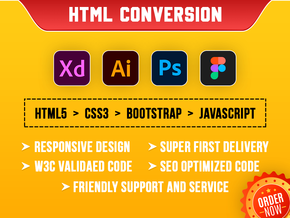 PSD/XD/FIGMA/Sketch to Responsive HTML,CSS website | Upwork
