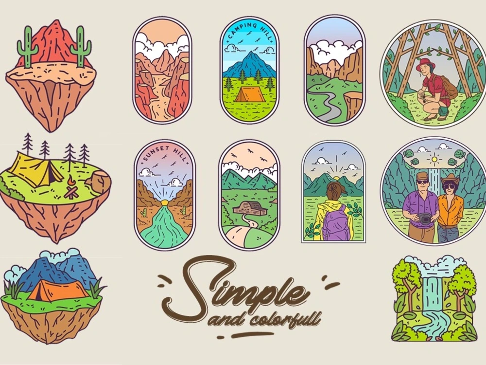 Fantastic monoline outdoor logo badge | Upwork