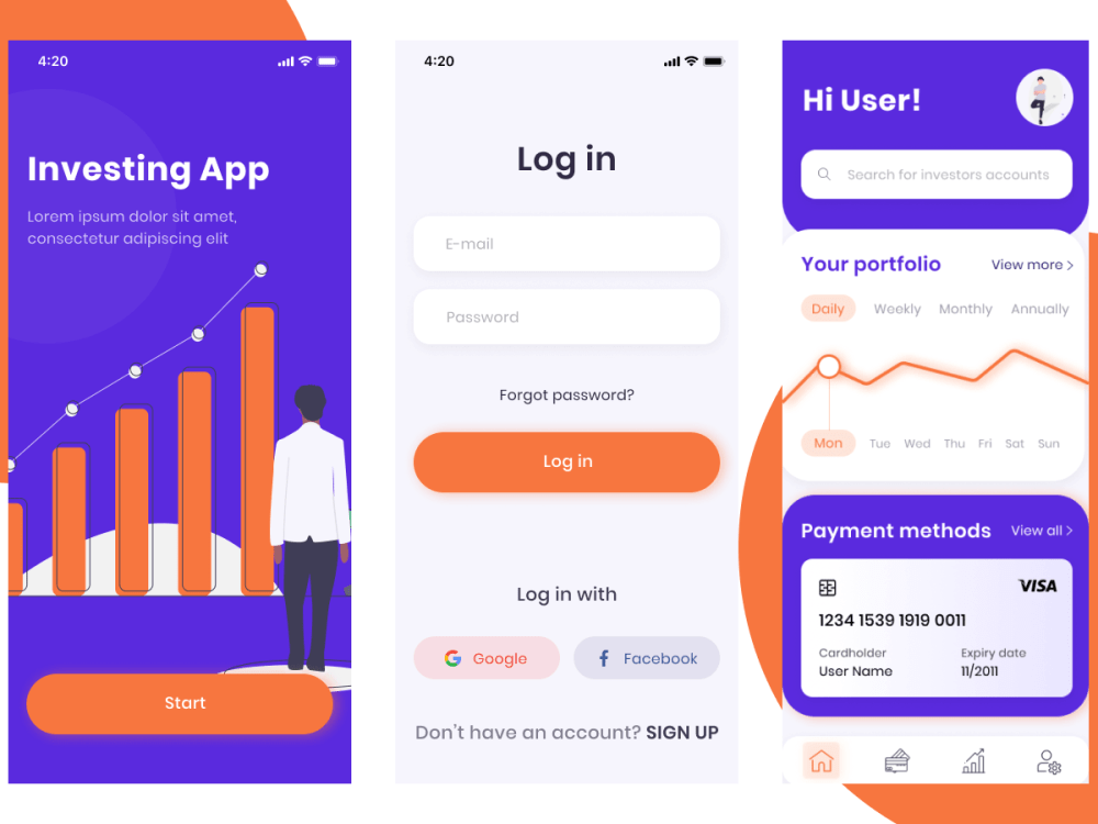 An eye-catching, stunning and user-friendly mobile application UX/UI ...