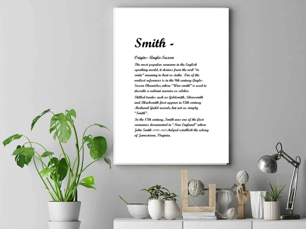 The meaning of your surname in PNG/PDF file for you to print into ...