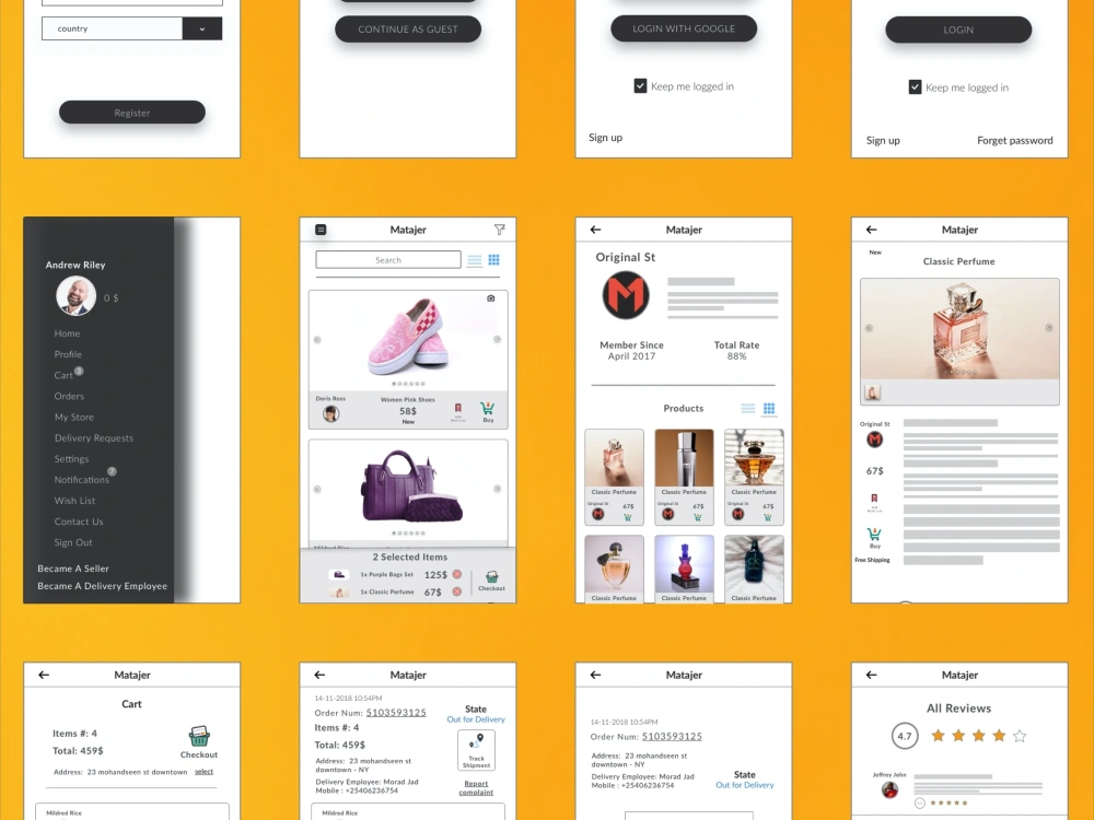 A professional wireframes with clickable prototype for your app or ...