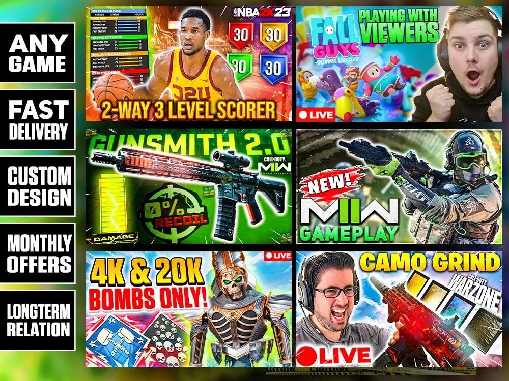 Eye catching YouTube gaming thumbnail | Upwork