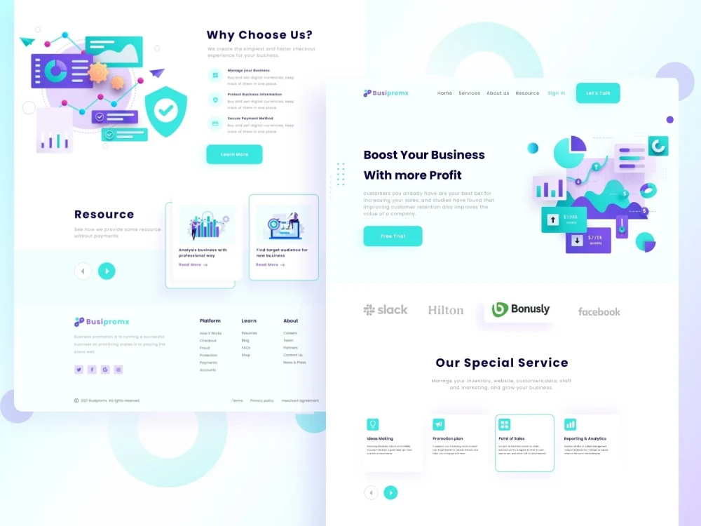 Modern Web template and landing page design by xd, figma, sketch, PSD ...