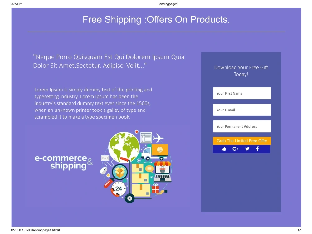 A beautiful login landing form page made by HTML & CSS. | Upwork