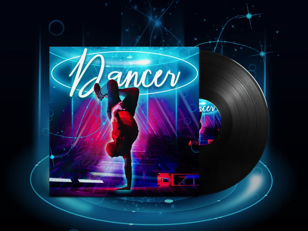 Neon album cover design single mixtape cd cover | Upwork