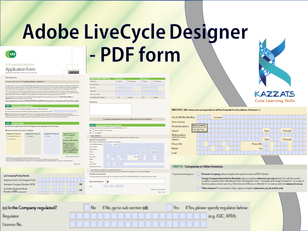 A fillable PDF Form, Interactive PDF LiveCycle Form + Conversion | Upwork