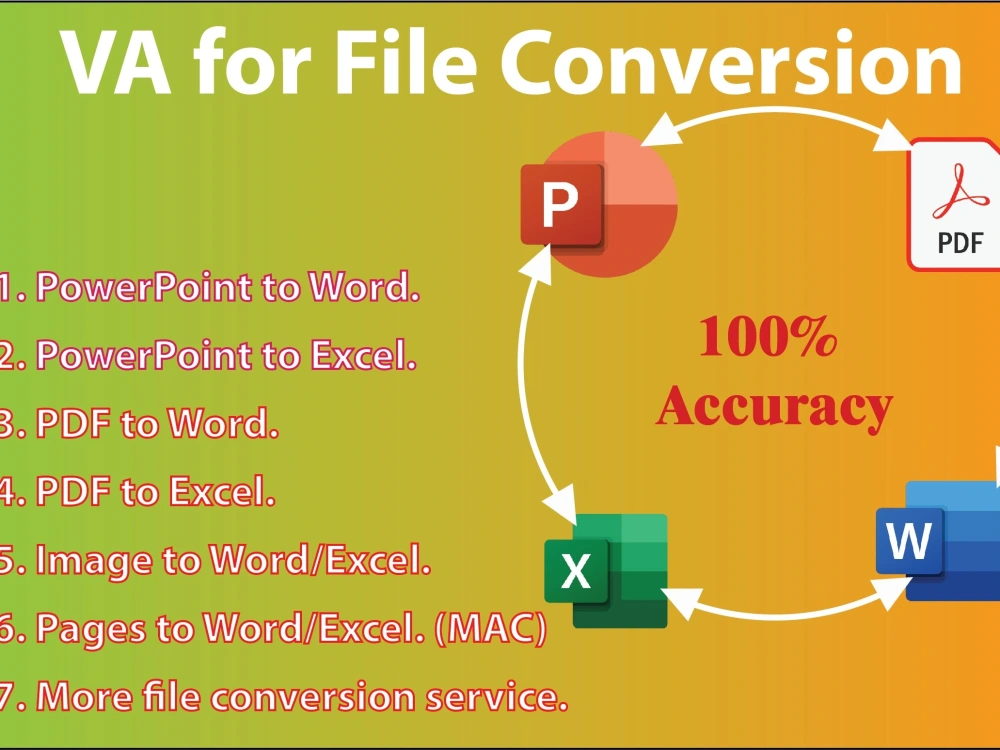PDF file conversion to Microsoft Word, Excel, PowerPoint, Pages | Upwork PDF file conversion to Microsoft Word, Excel, PowerPoint, Pages | Upwork