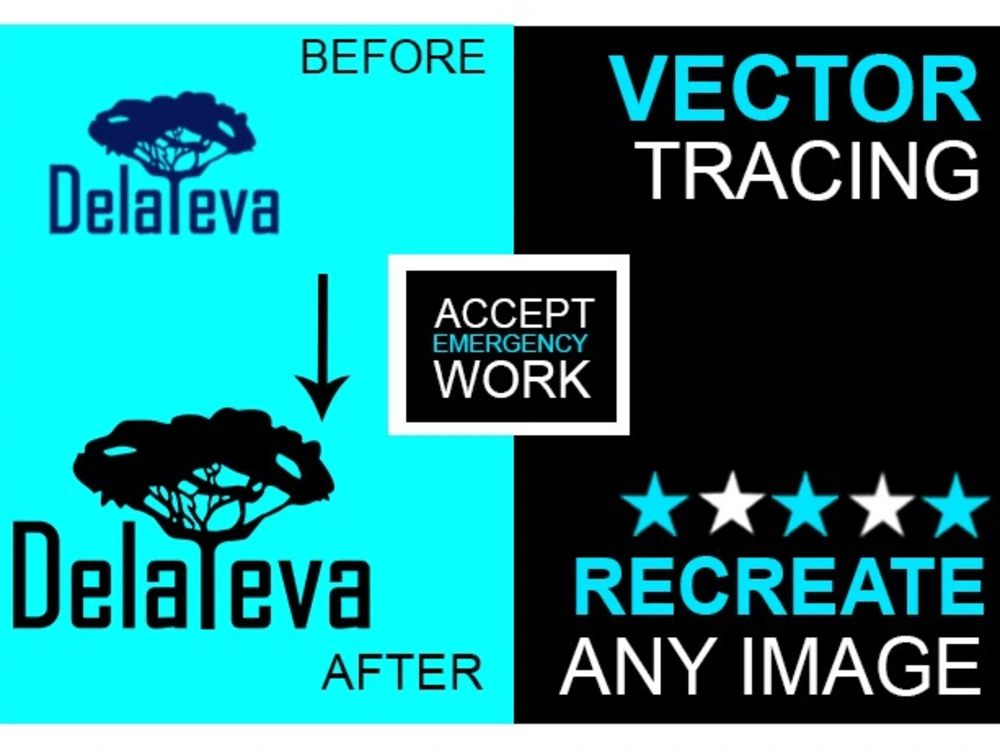 Vector tracing, modify, redesign, remake or recreate logo | Upwork