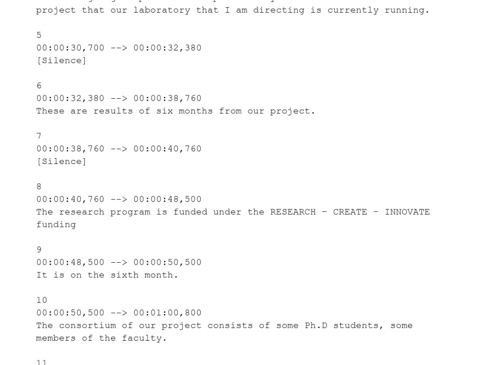 A transcript for a video or subtitled video | Upwork