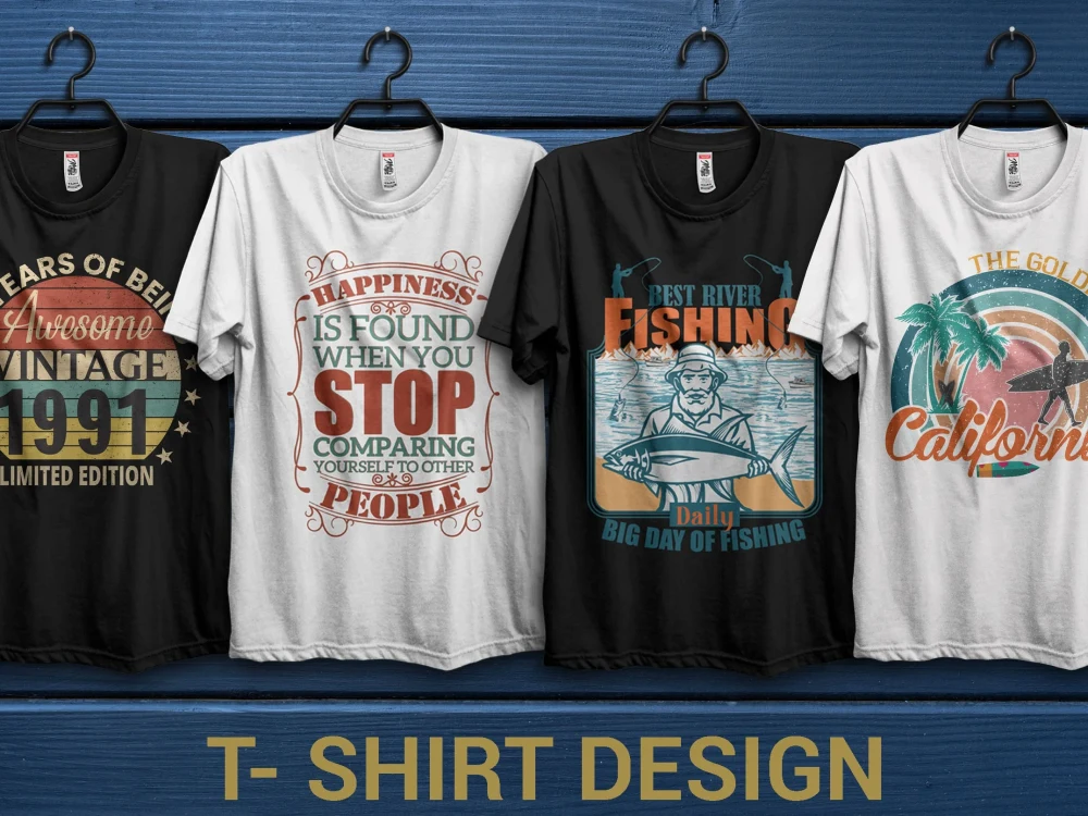 Awesome typography, vintage and distressed t shirt design | Upwork