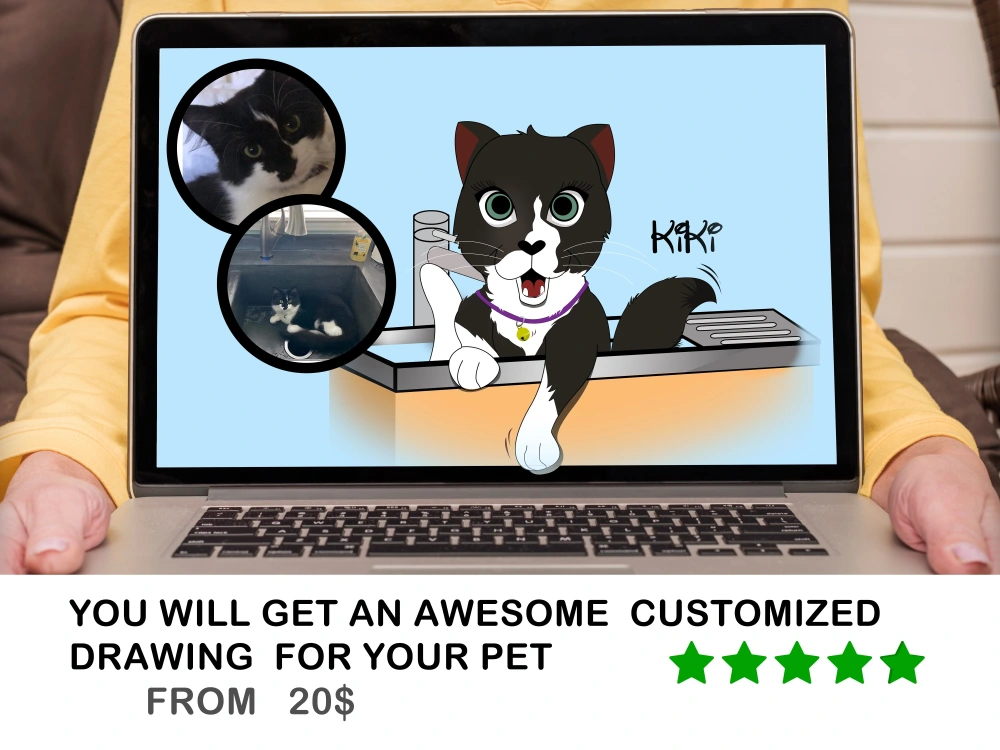An amazing customized cartoon drawing for you pet | Upwork
