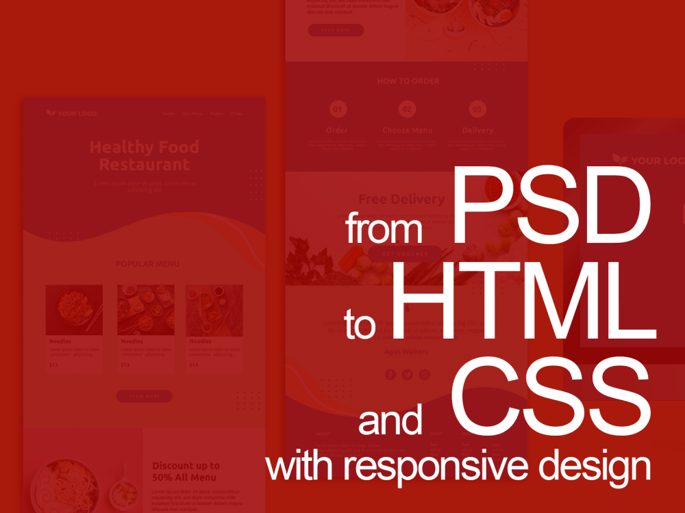 Responsive html/css conversion of your web designs/mockups | Upwork
