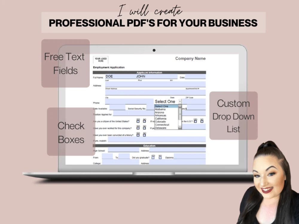 A professional and customized fillable Adobe PDF document | Upwork