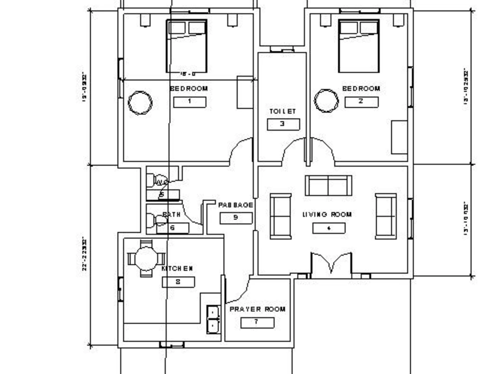 A floor Plan with and without furniture. | Upwork