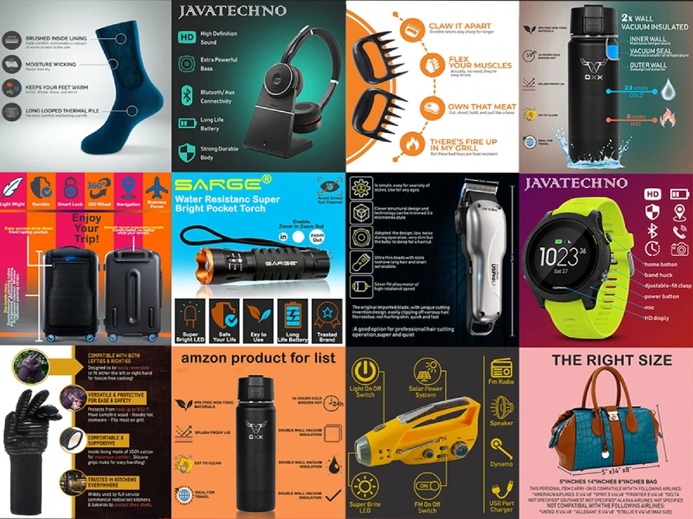 Create premium infographic for amazon product images | Upwork