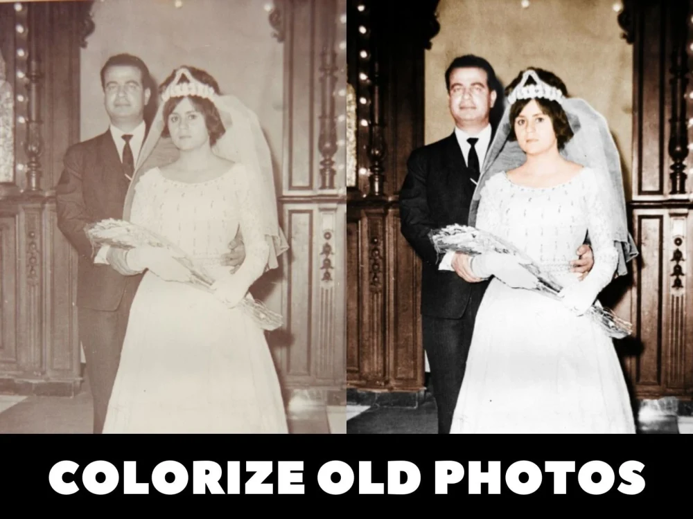 To colorize, restore, add color and retouch old black and white photo ...