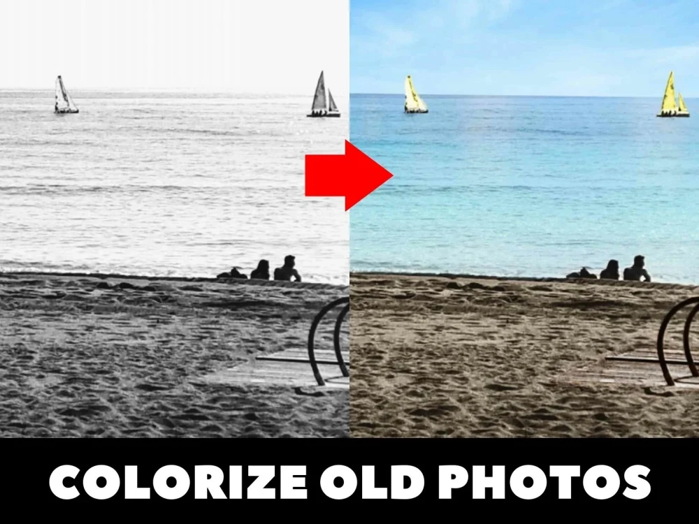 To colorize, restore, add color and retouch old black and white photo ...