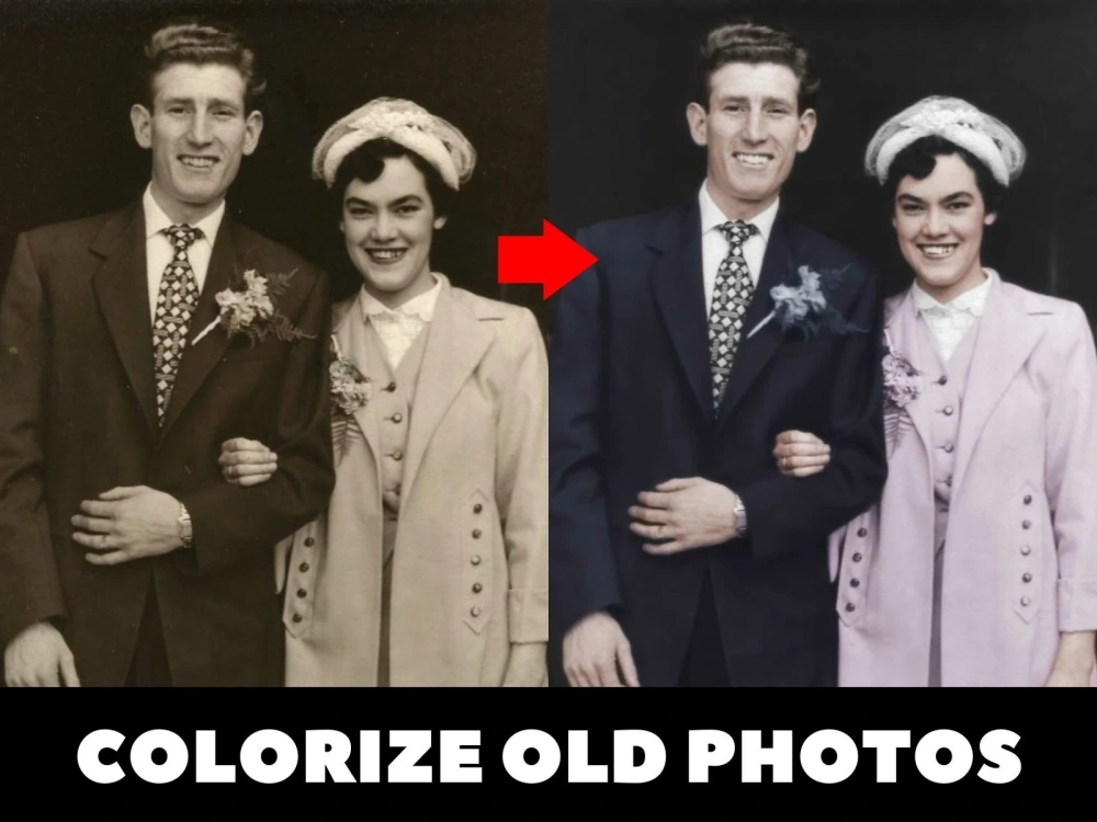 To colorize, restore, add color and retouch old black and white photo ...
