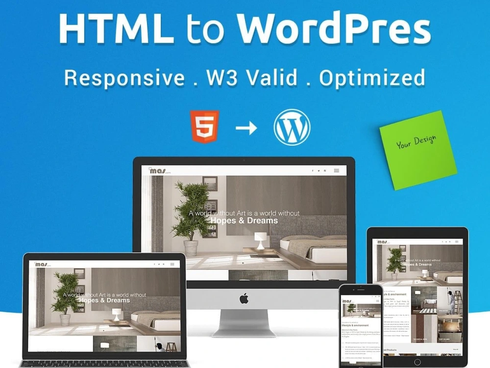 Convert your HTML Site to Wordpress | Upwork