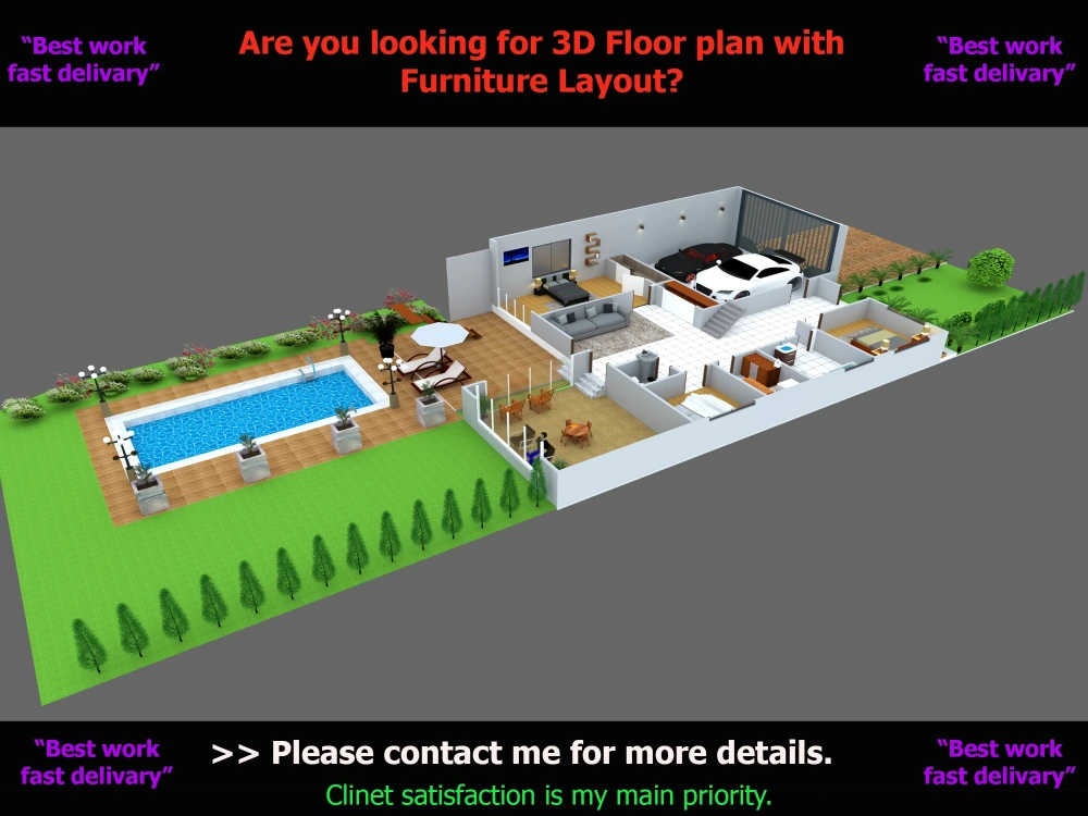 3d floor plan fast and best quality, interior. | Upwork