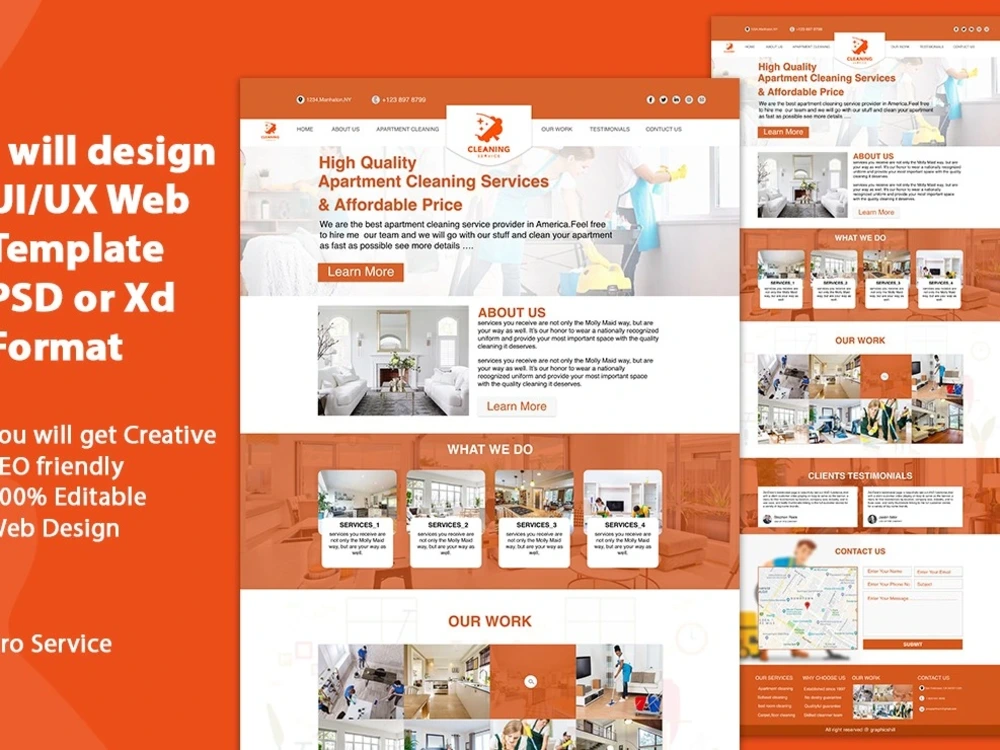 Photoshop web template or adobe xd website design | Upwork