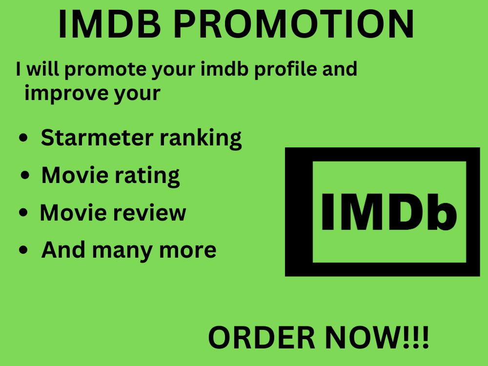 An organic promotion for your imdb profile to increase your imdb starmeter | Upwork
