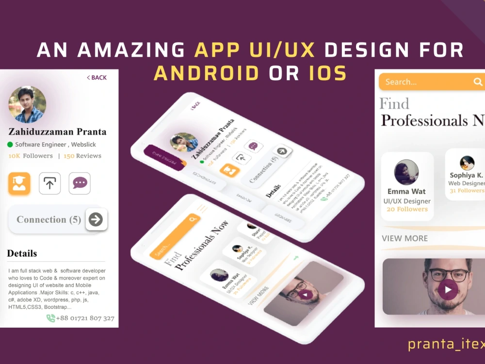 An amazing user interface UI design for any screen App , Website or Ios ...