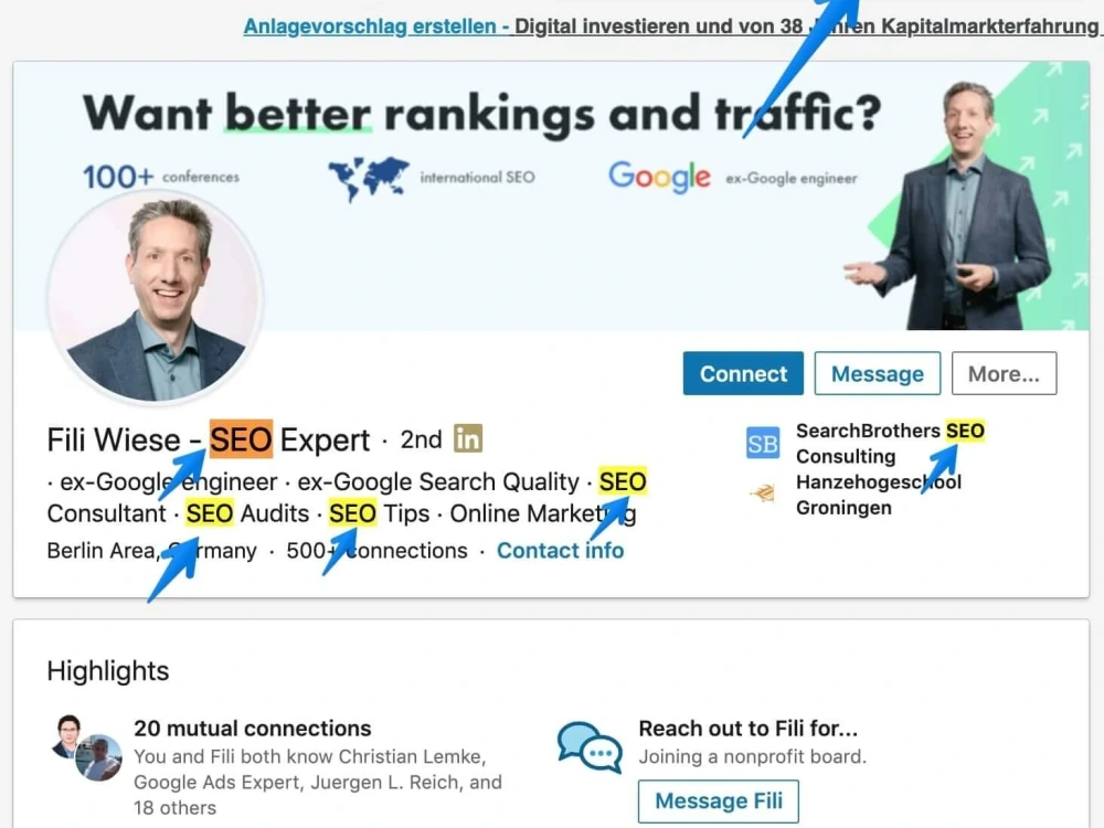 100% SEO optimized LinkedIn profile that will boost your market value ...