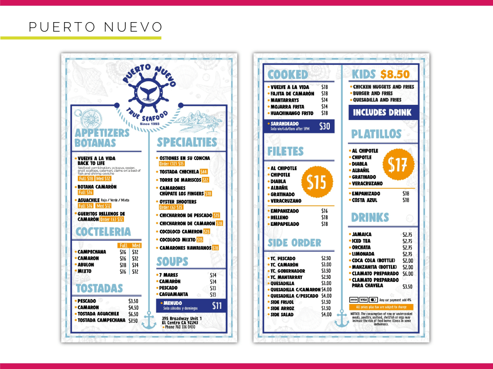 A professional menu design for your restaurant | Upwork