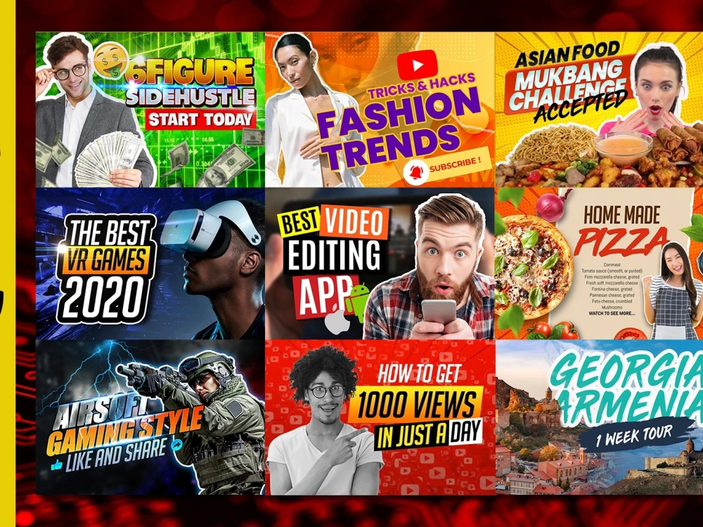 Catchy and clickable YouTube design Thumbnails | Upwork