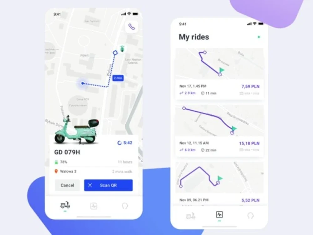 A scooter sharing app like Lime⏐Cooltra⏐Bird⏐Spin⏐Wind | Upwork