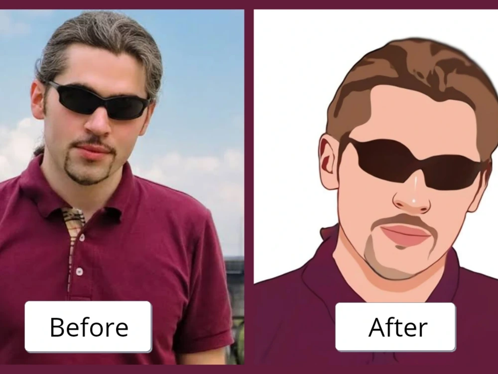 A beautiful and vectorised portraits drawing of you | Upwork