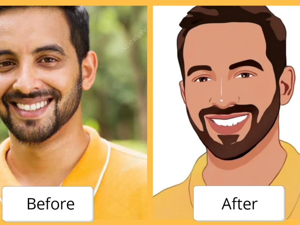 A beautiful and vectorised portraits drawing of you | Upwork