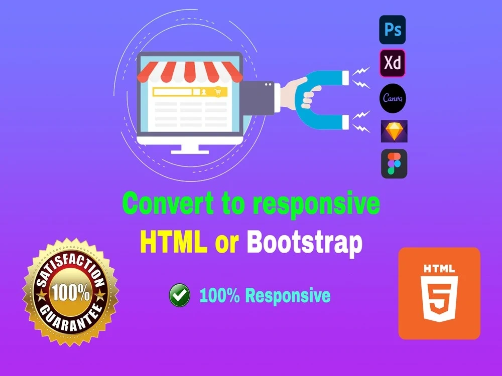 Fully responsive HTML of your PSD or other Design / image files. | Upwork