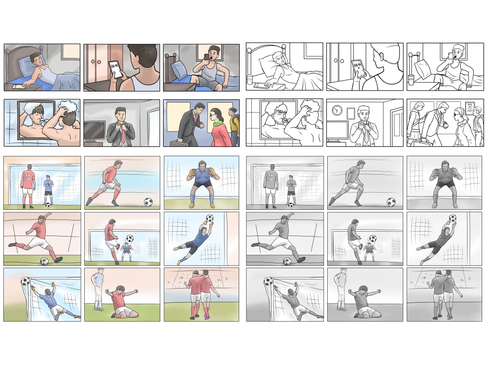 Design 30 storyboard frames for animation, ads commercials in 24 hours ...
