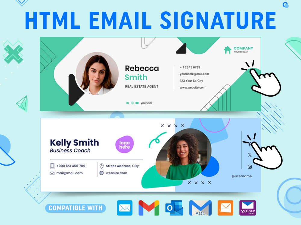 Professionally designed clickable email signatures for Gmail, Outlook, Mac | Upwork