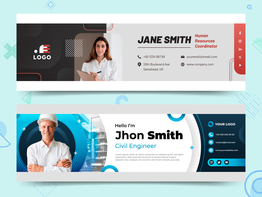 Professionally designed clickable email signatures for Gmail, Outlook ...