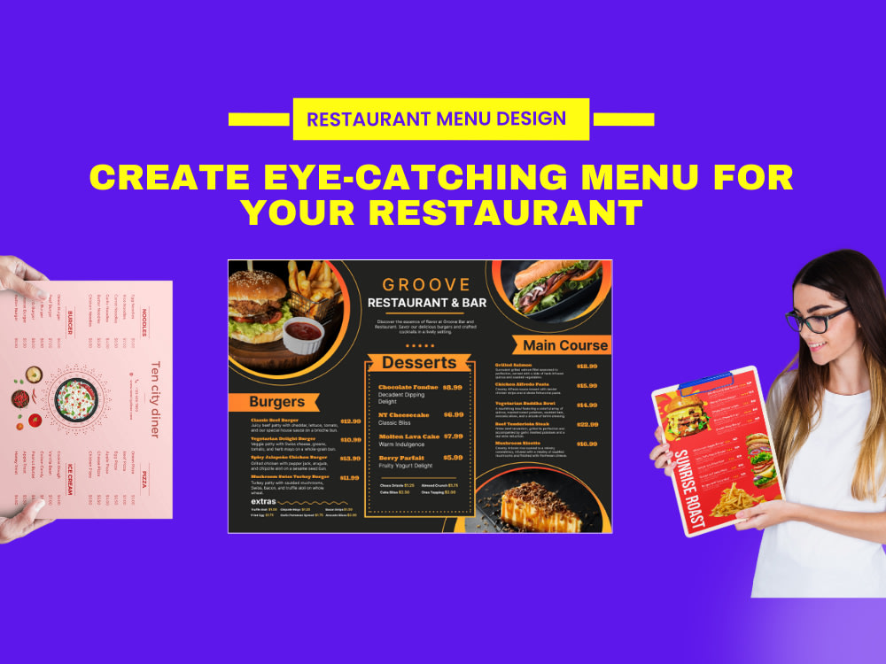 Professional restaurant menu design - single page/double page | Upwork