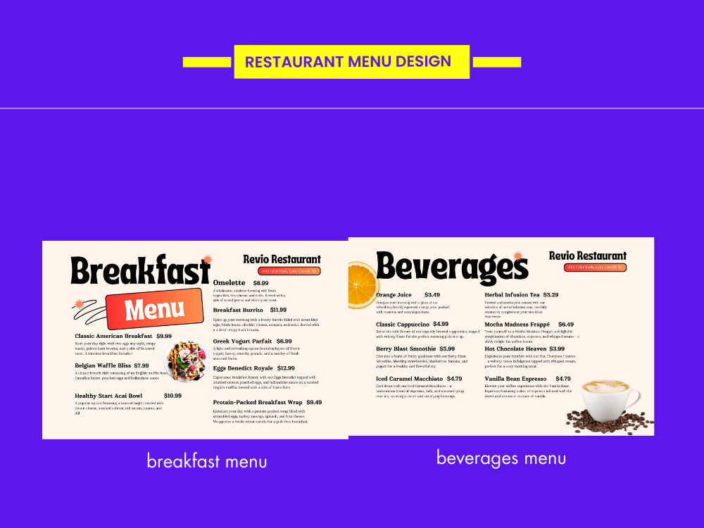 Professional restaurant menu design - single page/double page | Upwork