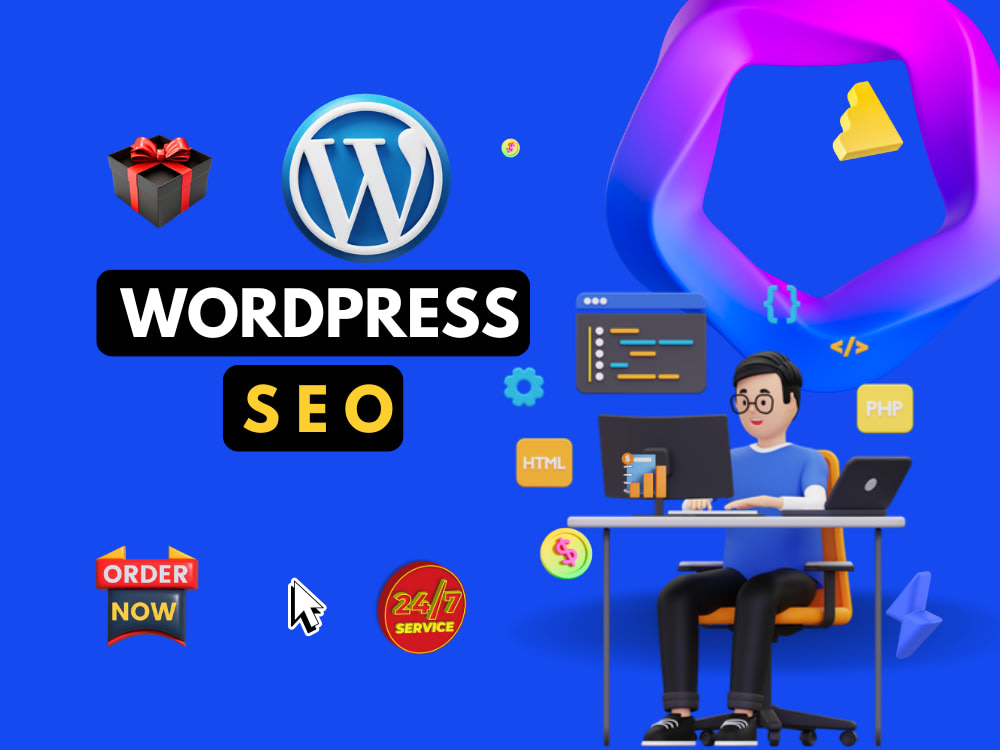 Redesign responsive wordpress web rankmath yoast audit keywords | Upwork