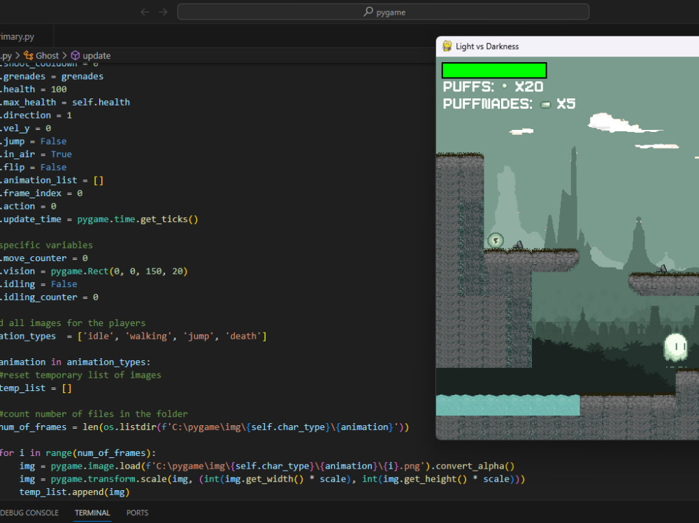 A game made using the language python | Upwork