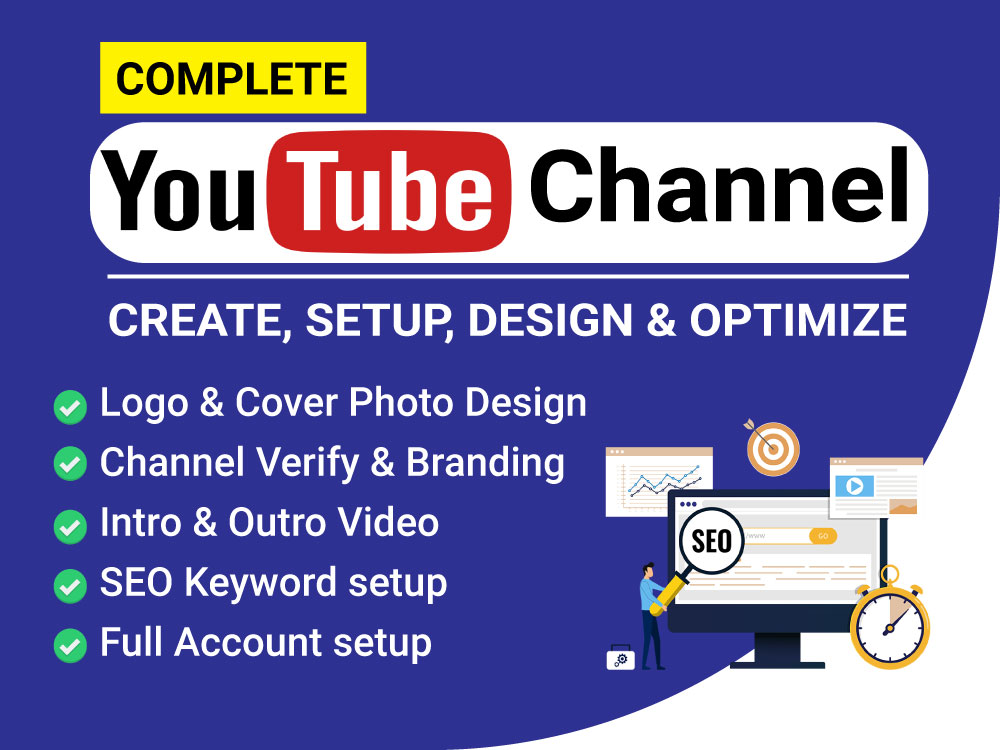 Create YouTube channel and setup with, channel art, logo | Upwork