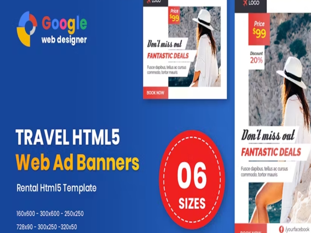 Travel HTML5 Animate Banner Ads Google Web Design | Upwork