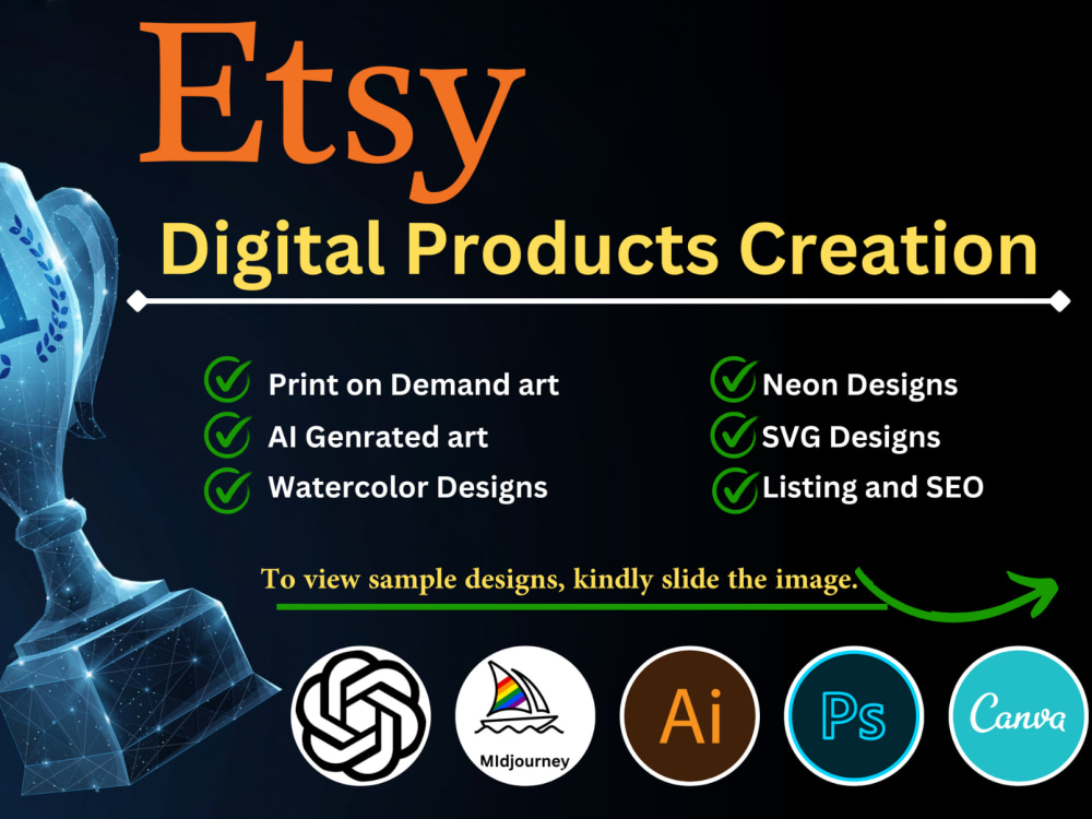 Etsy digital products or Print on Demand Designs | Upwork
