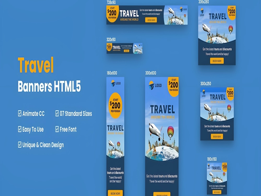 Travel Banner Ad HTML5 - Animate CC | Upwork