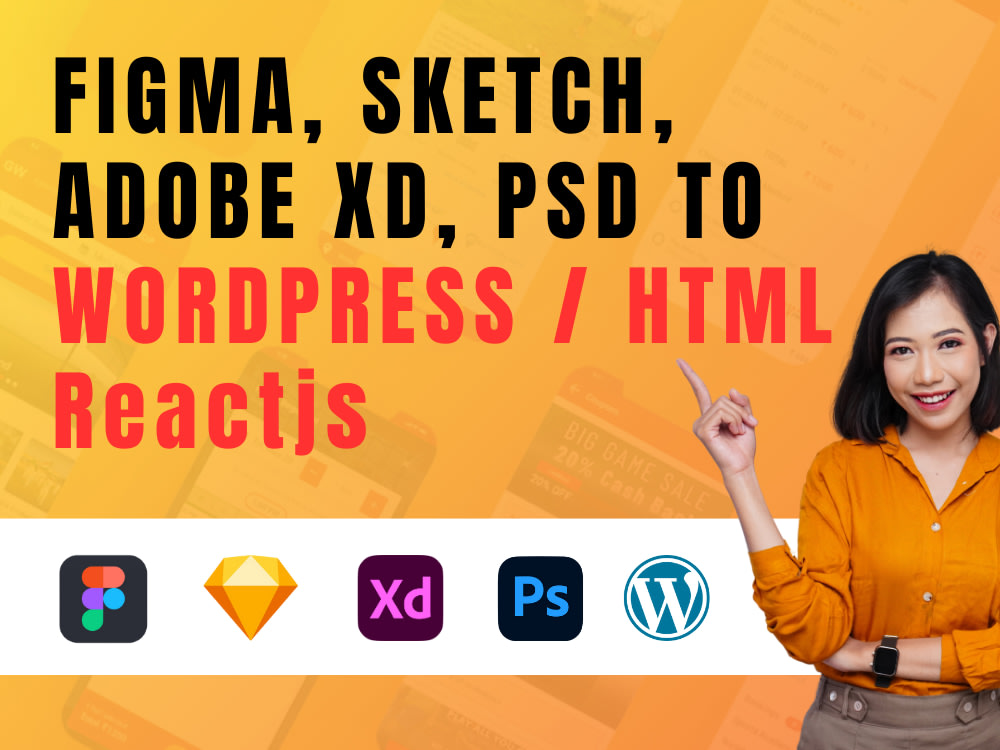 Responsive website in ReactJS HTML CSS WordPress from Figma Adobe XD PSD | Upwork