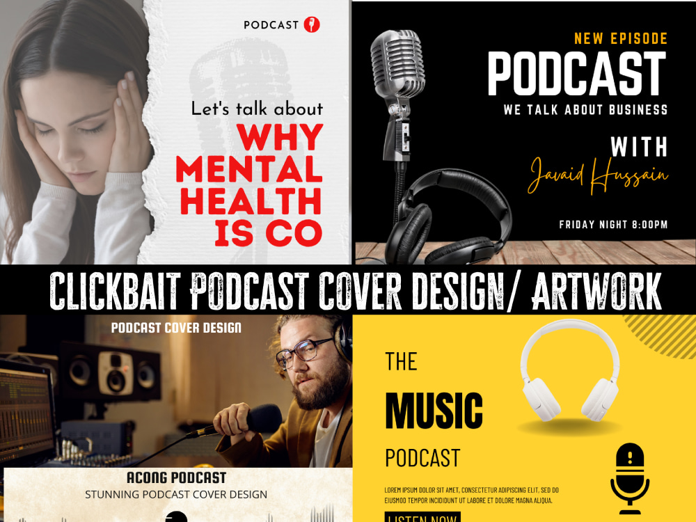 Clickbait stunning podcast cover design/ artwork in just 3 hours | Upwork