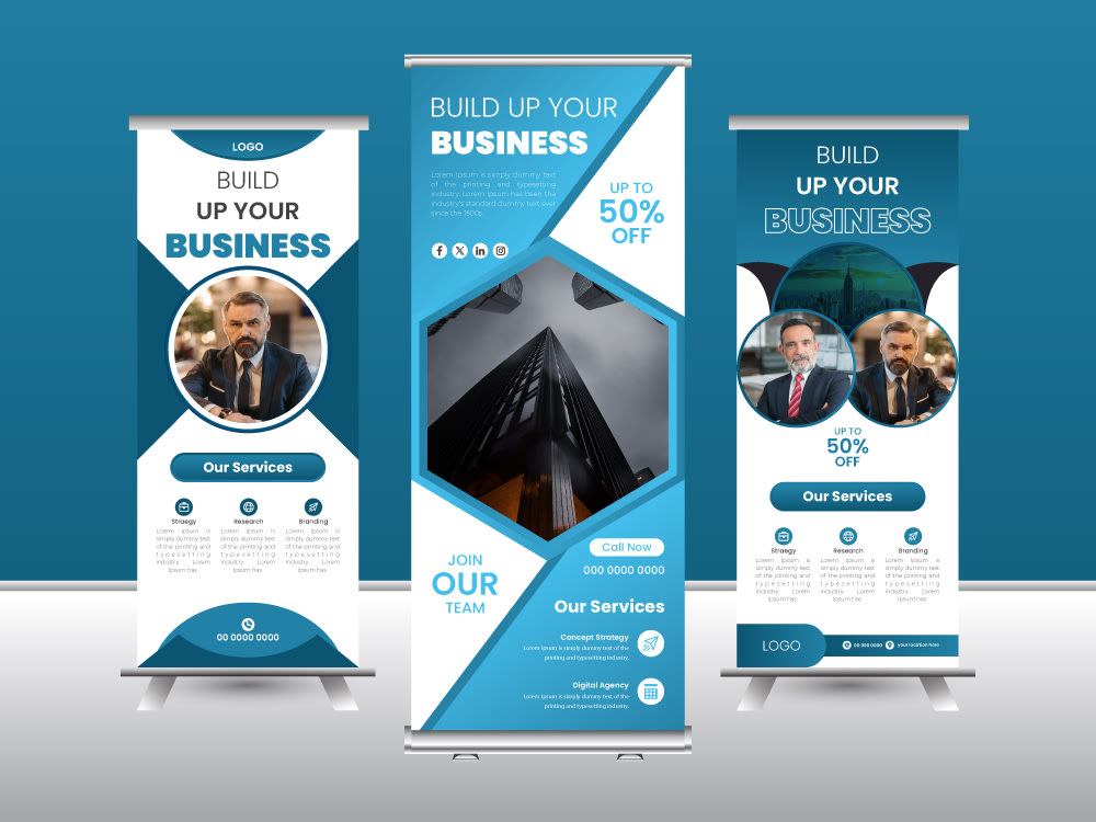 A creative roll up banner retractable banner ads or signage | Upwork
