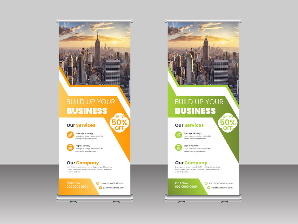 A creative roll up banner retractable banner ads or signage | Upwork