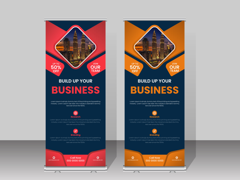 A creative roll up banner retractable banner ads or signage | Upwork
